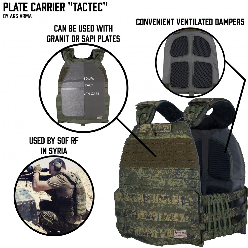 Plate Carrier "Tac Tec" A-Tacs FG ARS ARMA - Airsoft Zone UK